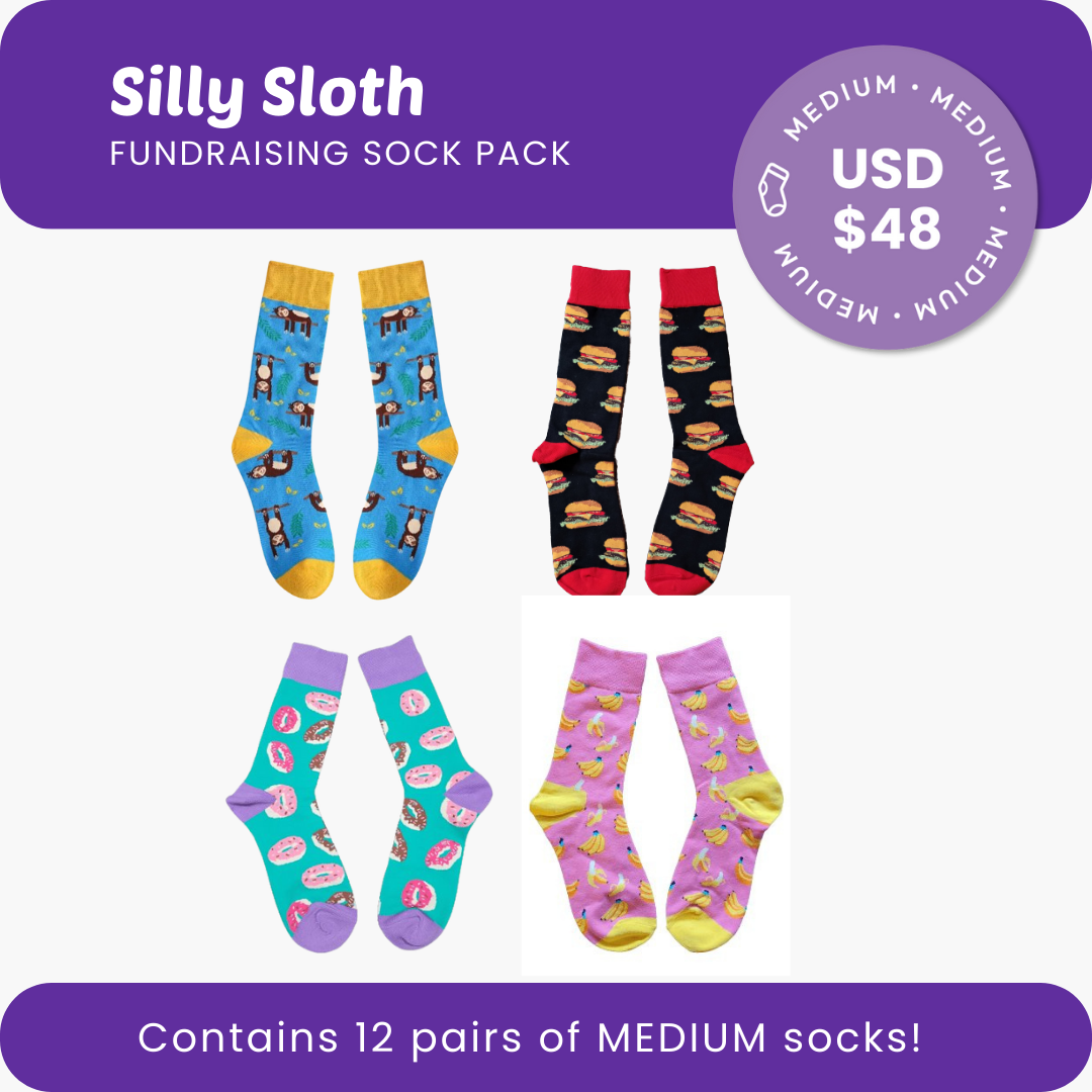 Silly Sloth Sock Pack | Sockable Fundraising USA – Sockable Fundraising ...