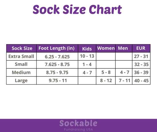 Size Guide | Sockable Fundraising USA – Sockable Fundraising LLC USA